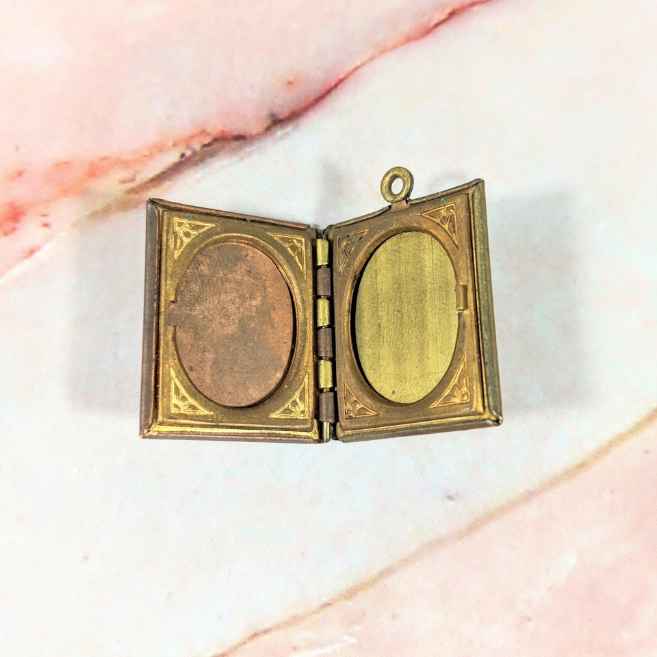#1 Vintage Mixed Yellow & Rose Gold Plated Book Locket Necklace ...