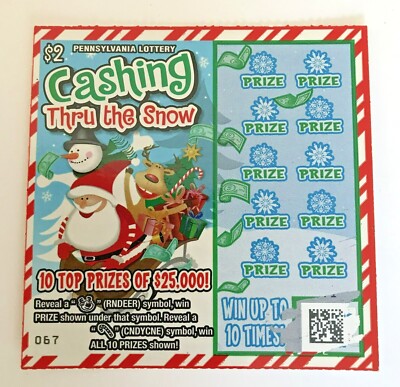 Santa, Frosty, Rudolph Theme Instant lottery Ticket unique , no cash ...