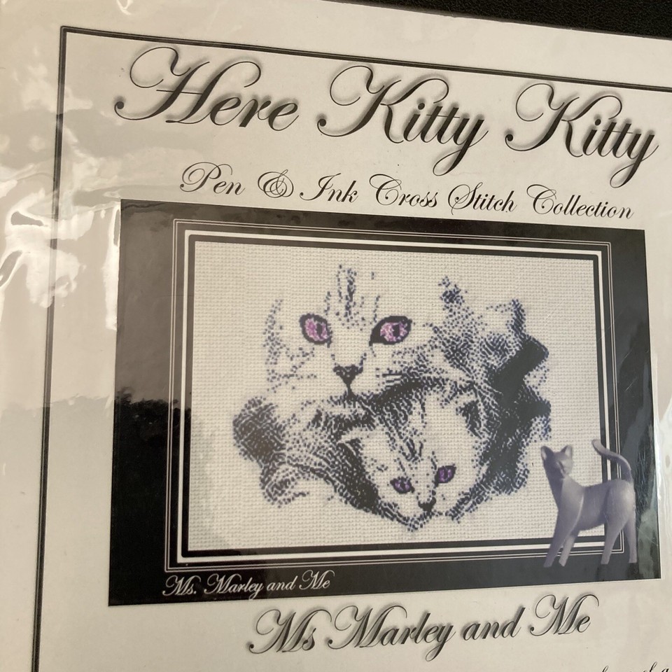 Ronnie Rowe Cross Stitch Cat Designs Ms Marley Pen & Ink NEW Pattern ...