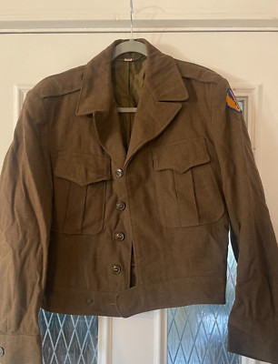 VTG WWII Military Wool Jacket Men's 36R US Army Air Forces Europe Green ...
