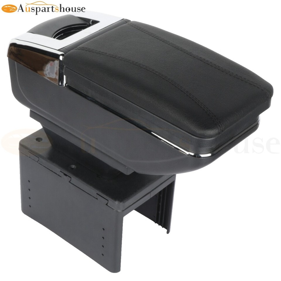 New Black Universal Leather Center Console Armrest Storage Box Central ...