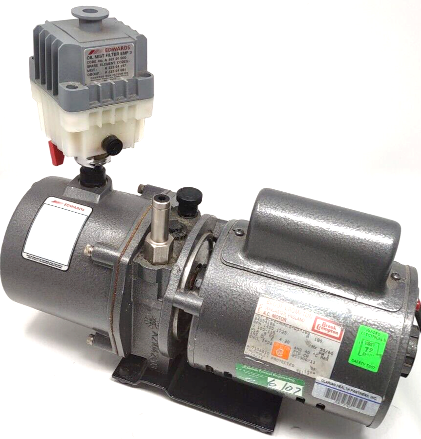Edwards Speedivac 2 Rotary Vane Vacuum Pump w/ Oil Filter ~ Brook ...