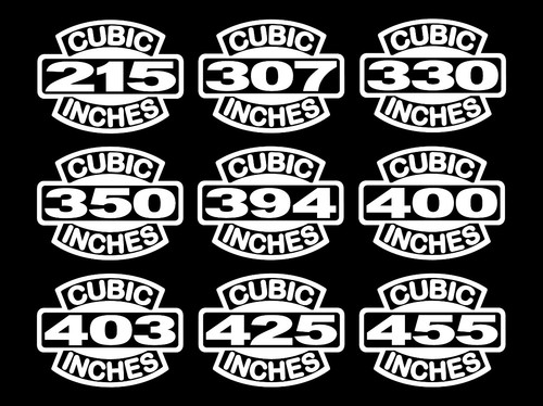 2 OLDS V8 ENGINE DECALS 215-307-330-350-394-400-403-425-455 ROCKET ...