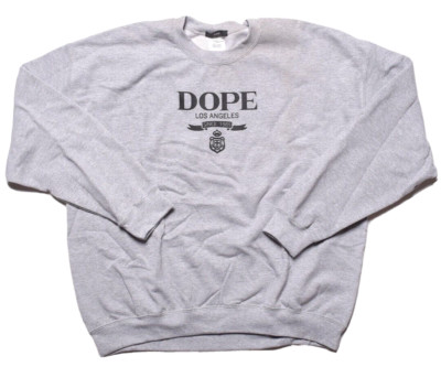 DOPE Los Angeles Heather Gray Crest Logo Fleece Pullover Crewneck ...