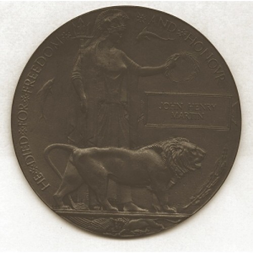 WW1 Death Penny Plaque - JOHN HENRY MARTIN Plus LETTERS RARE | eBay UK