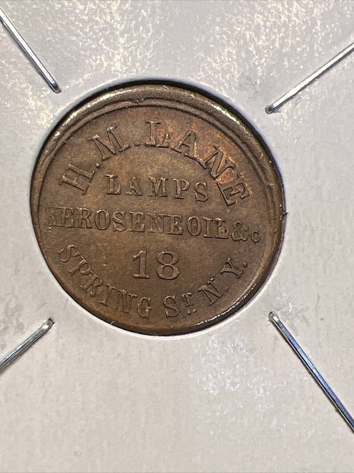 New York City Civil War Token H M Lane Kerosene Lamps | eBay