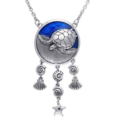 Ted Andrews Turtle Shells 925 Sterling Silver Necklace Sea Life Totem ...