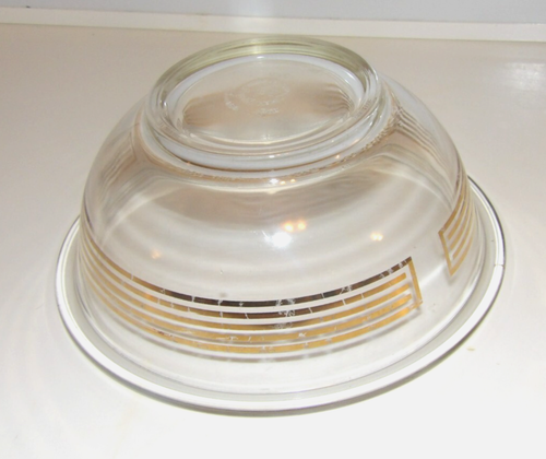 Pyrex 323 Musical Staff Clear Glass Mixing Bowl Gold Stripes - 1.5 ...