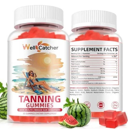 Tanning Gummies Supplement for Women - Daily Bronzing Tanning Gummies ...