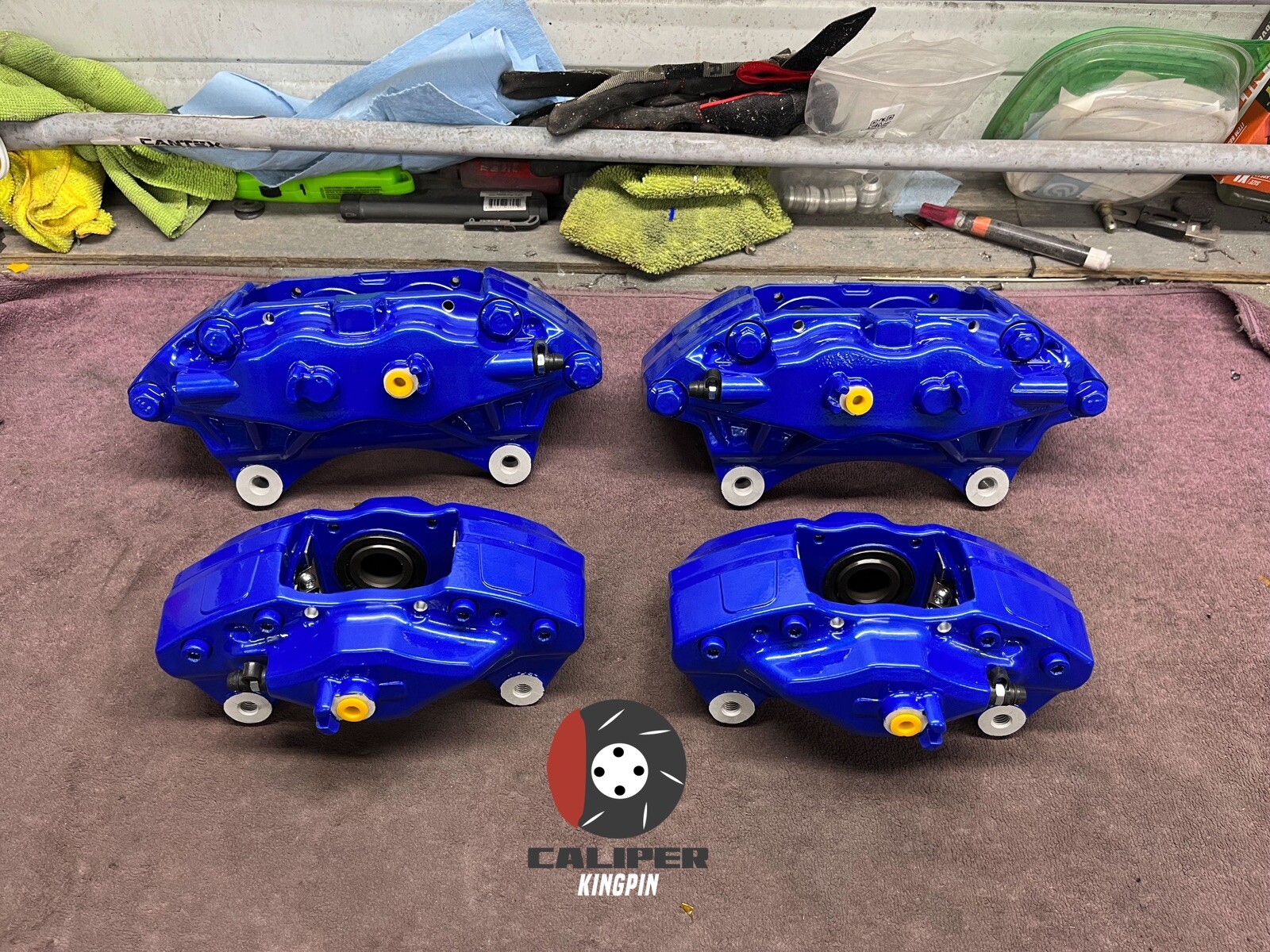 Subaru STi Front Rear Set Calipers 4 Piston Red Impreza WRX 08-17 ...