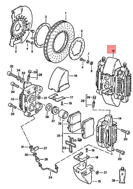 Porsche 930 Brake Caliper Front Left 93035109103 for sale online | eBay