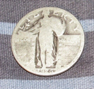Silver SLQ 1926 p Philadelphia Mint Standing Liberty Quarter Old coin ...