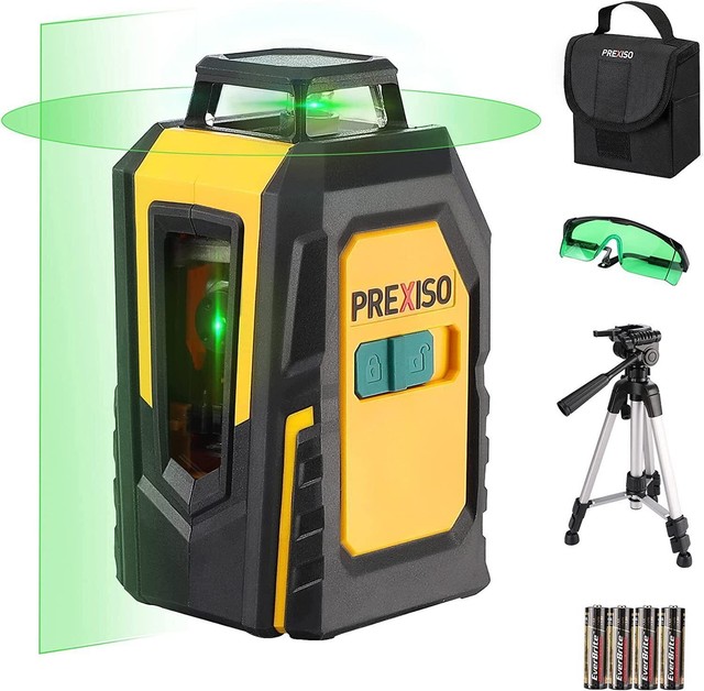 PREXISO 360° Laser Level 100Ft Self Leveling Cross Line Laser Level w ...