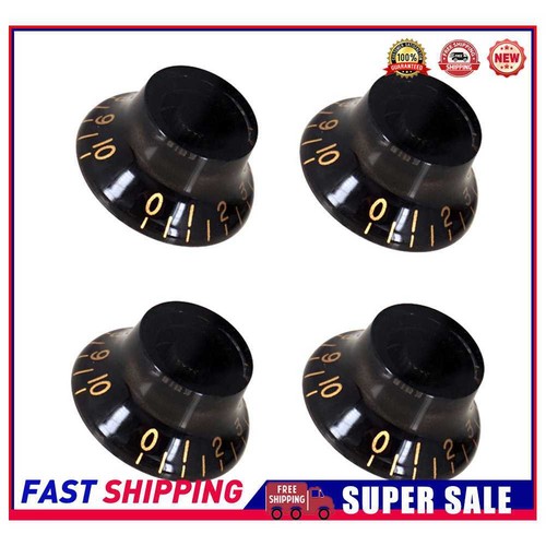 4x Electric Guitar Speed Volume Tone Control Knob Cap for EPI LP (Black ...