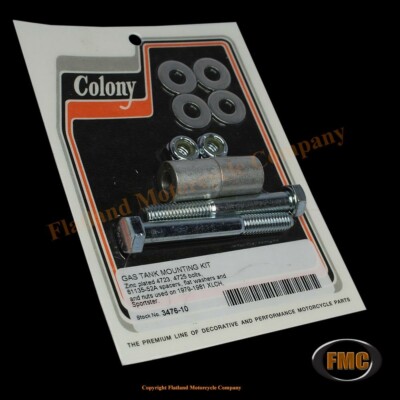 Colony 3476-10, Gas Tank Mount Kit, 1979-1981 XLCH & Sportster, Zinc ...