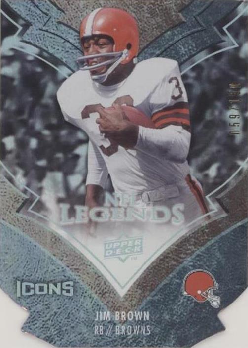 2008 Upper Deck Icons - Nfl Legends Jim Brown #LEG12 Silver Die-Cut ...