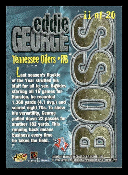 1997 SkyBox Impact #11 Eddie George Boss Tennessee Oilers | eBay
