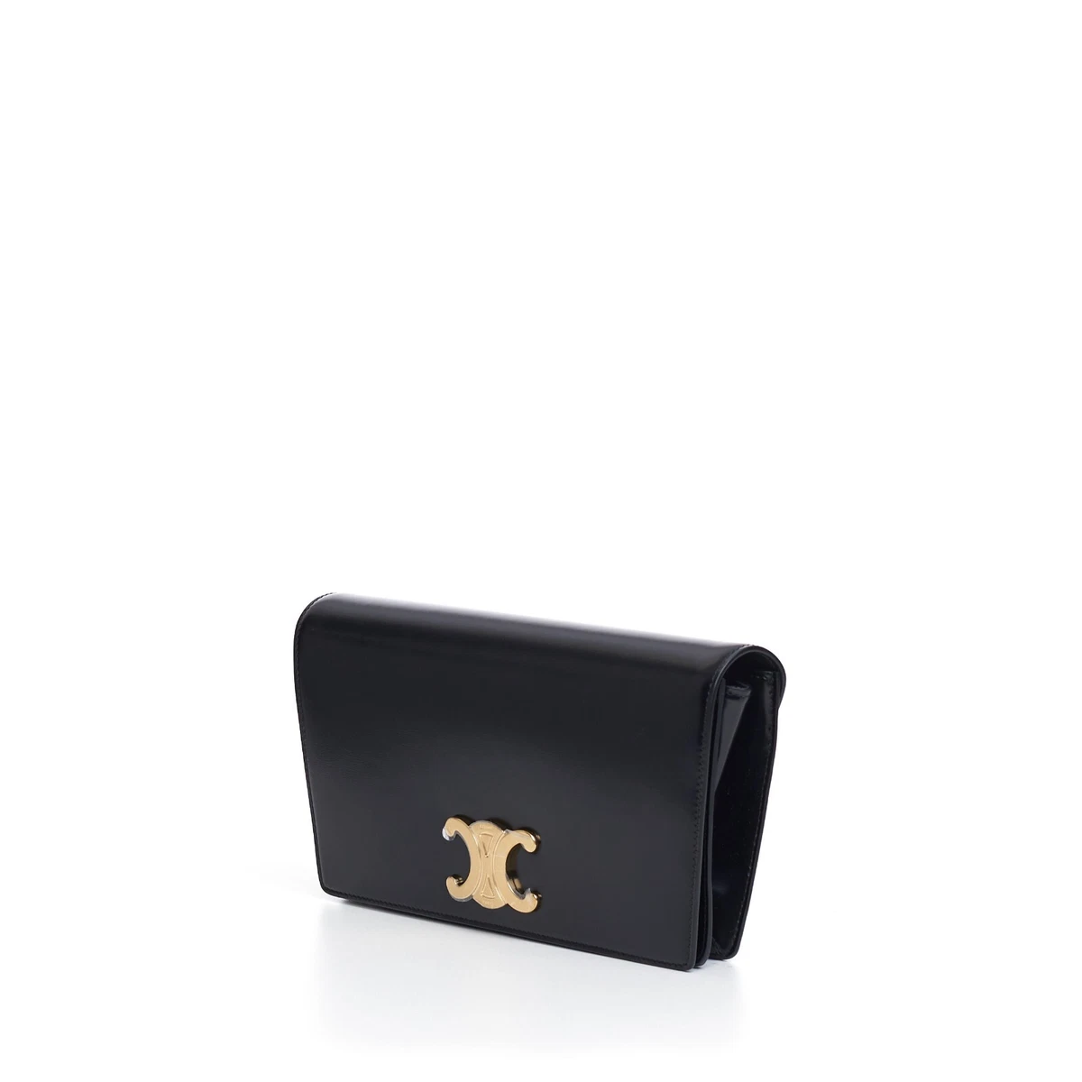 TRAPEZE TRIOMPHE BAG IN SHINY CALFSKIN BLACK CELINE