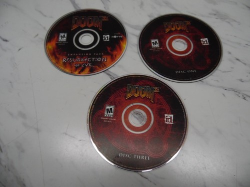 🎆Doom 3 PC GAME disc 1 and 3 doom resurrection of evil 3 Discs total🎆 ...