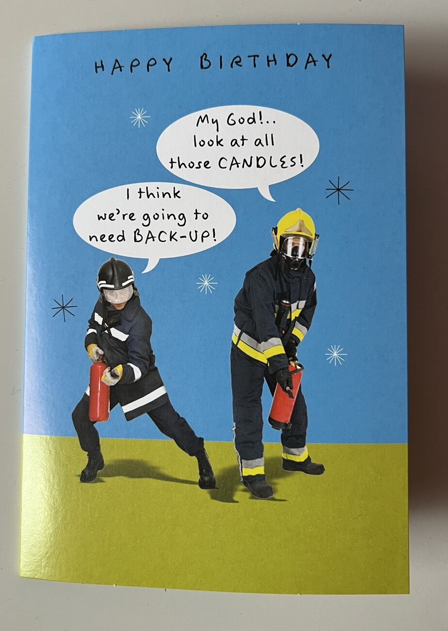 JOKE HUMOUR FUNNY FIREFIGHTER BIRTHDAY CARD FOR MALES AND FEMALES | eBay UK