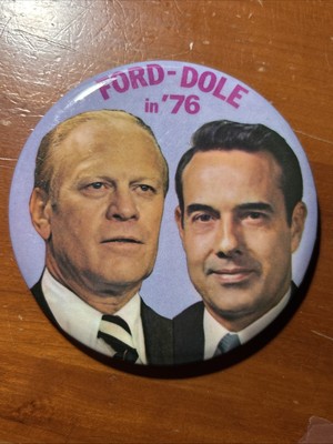 1976 GERALD FORD BOB DOLE 3.5" campaign pin pinback political button ...