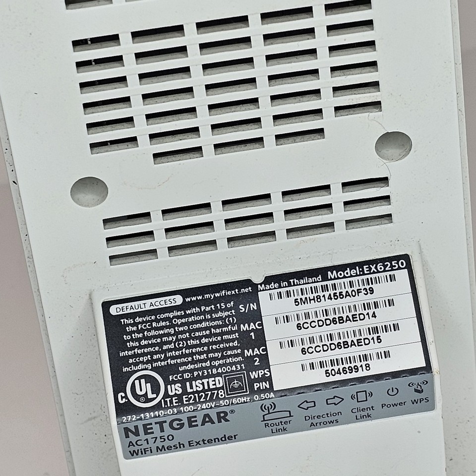 NETGEAR EX6250 AC1750 Wi‑Fi Mesh Range Extender Dual Band Booster Free ...