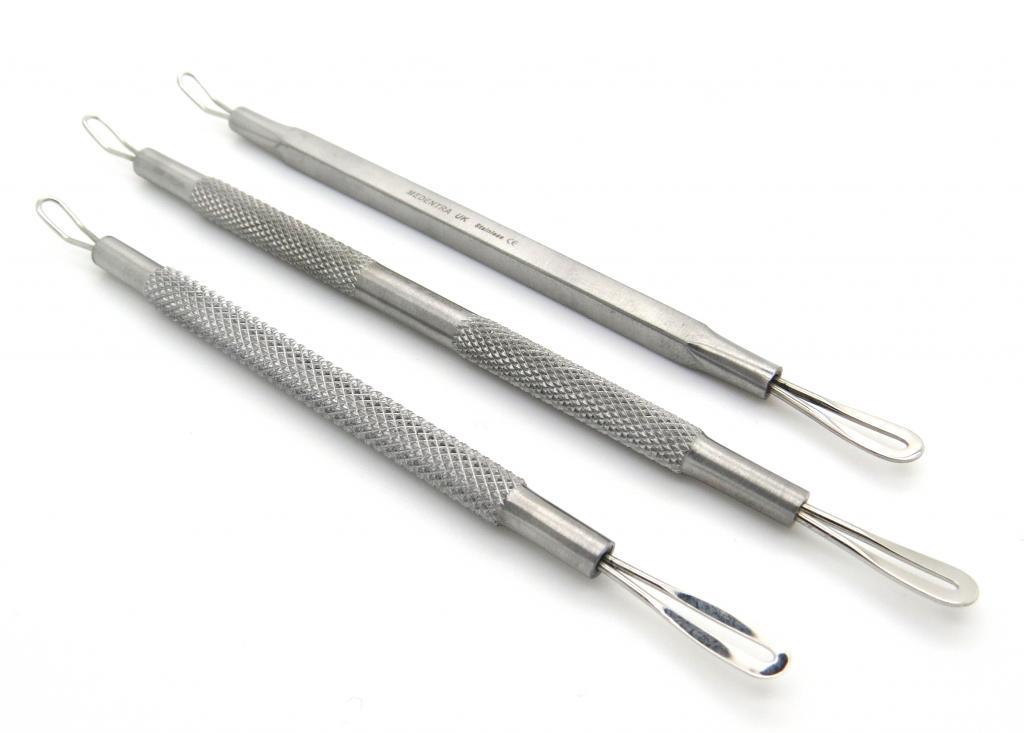 Comedone Remover Blackhead Acne Whitehead Blemish Extractors SET OF 3 ...