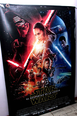Star Wars Force Awakens 2015 Movie Poster Original Huge Banner Daisy ...