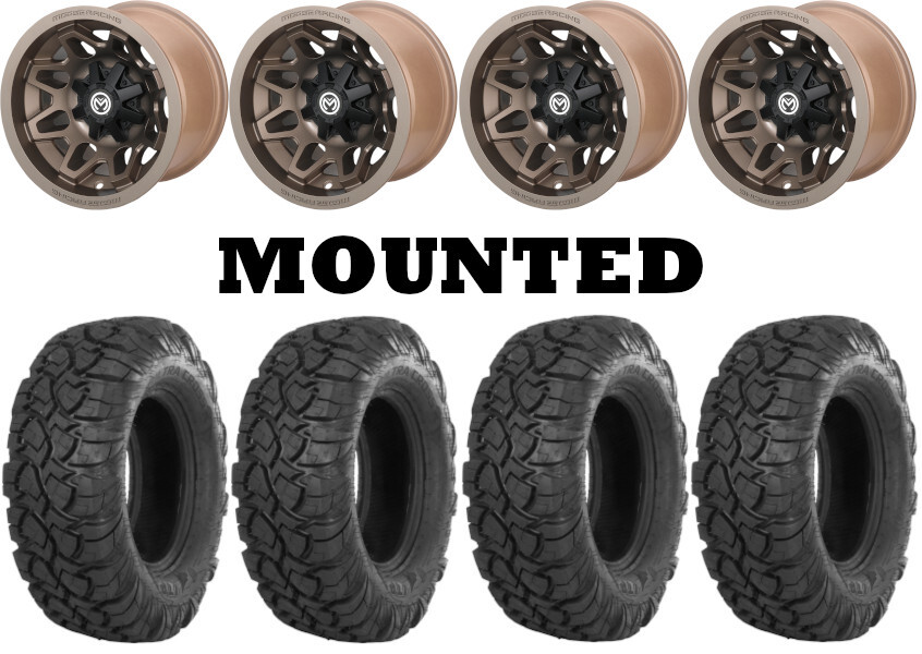 Kit 4 ITP UltraCross R-Spec Tires 31x9.5-14 on Moose 416X Bronze Wheels ...