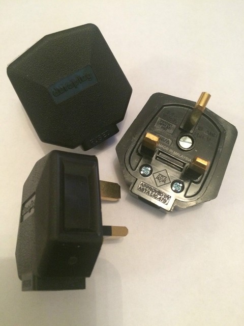 12 X Duraplug Pf133blk 13 Amp 3 Pin Black Tough Rubber Plug Top for ...