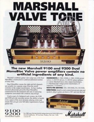 Marshall 9200 Dual Monobloc 200 Watt All Tube Stereo Power Amp | eBay