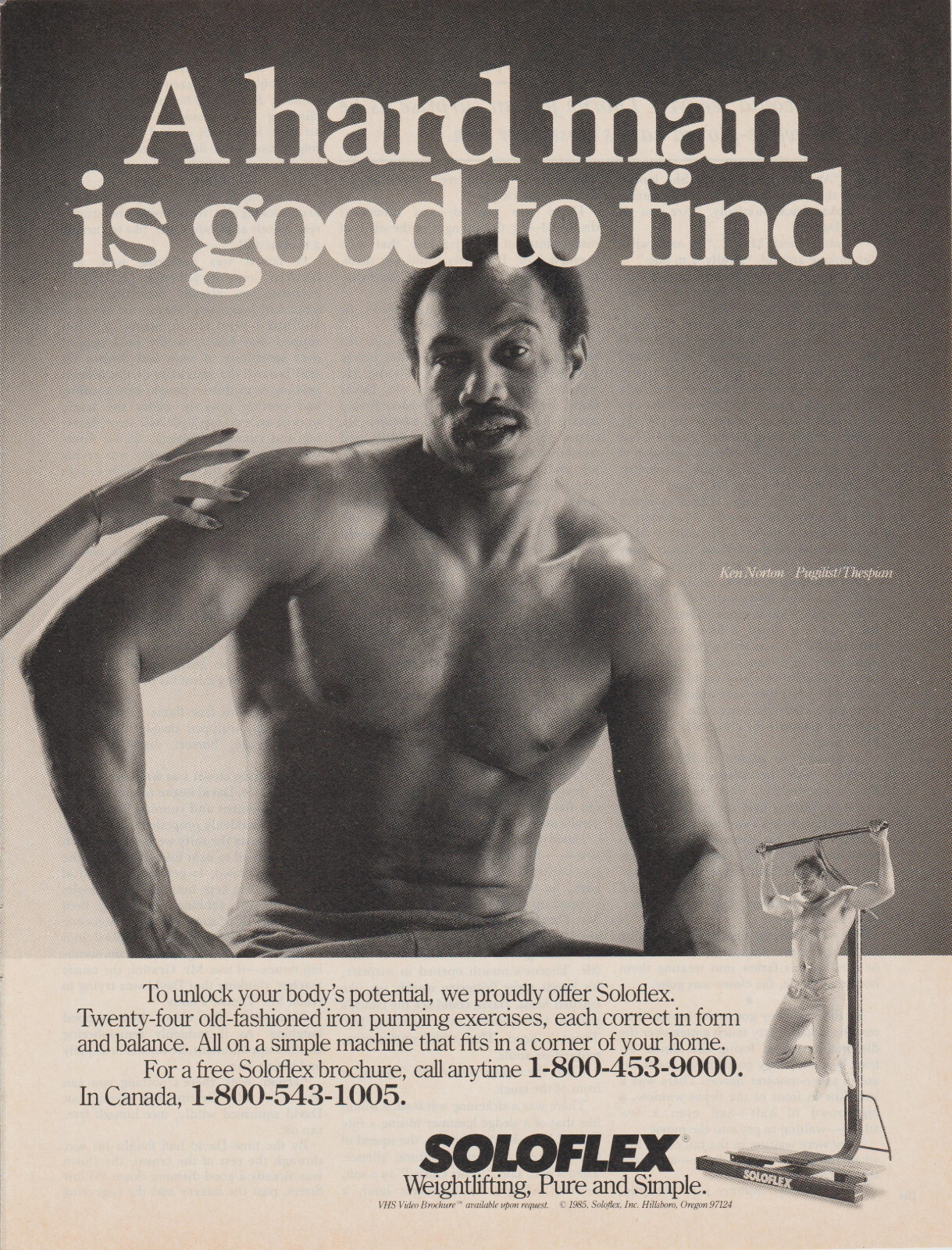 1985 Soloflex - "A Hard Man Is Good To Find" - Boxer Ken Norton - Print ...