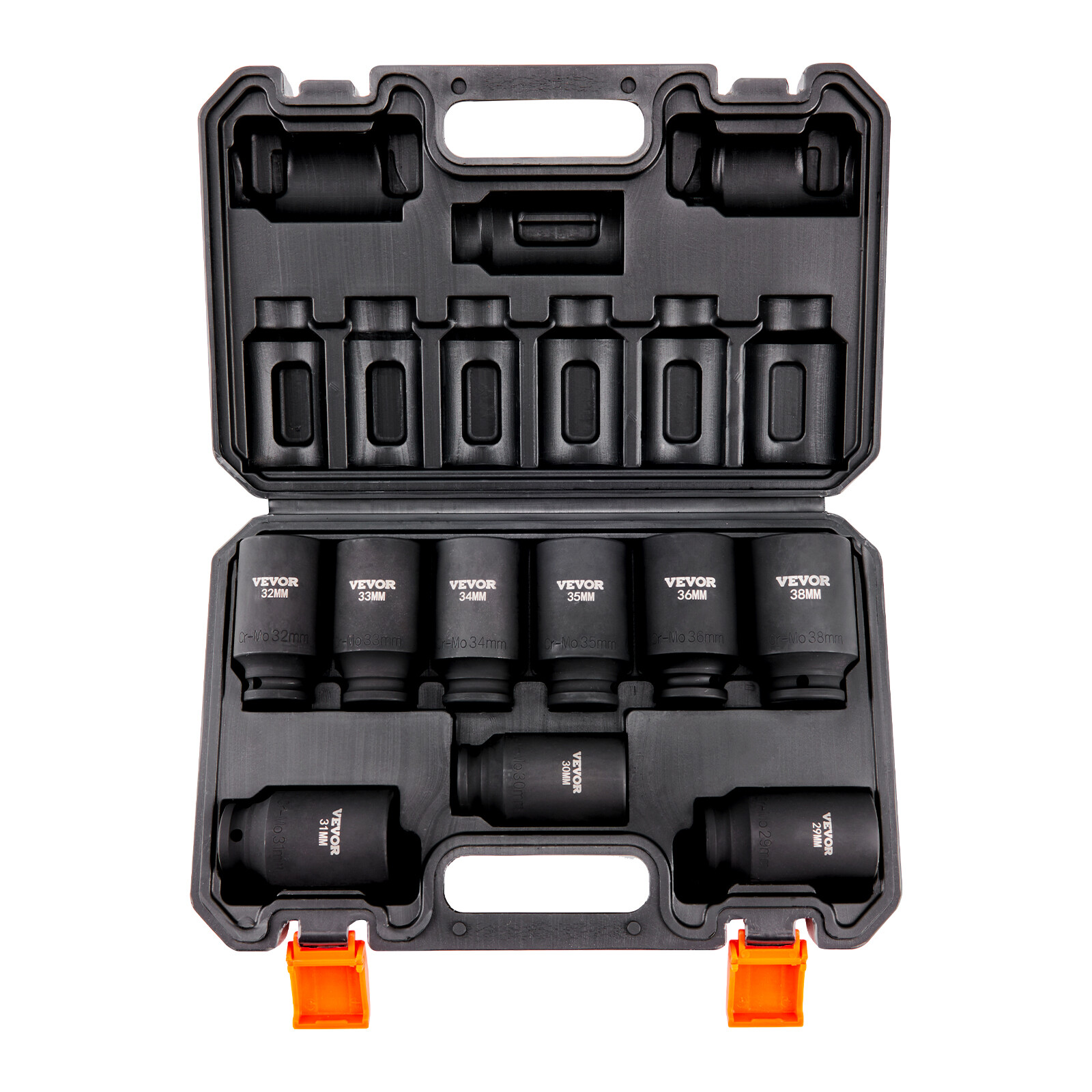 VEVOR Impact Sockets Set 9pcs 6-Point 1/2in Metric Drive Bit Ratchet ...