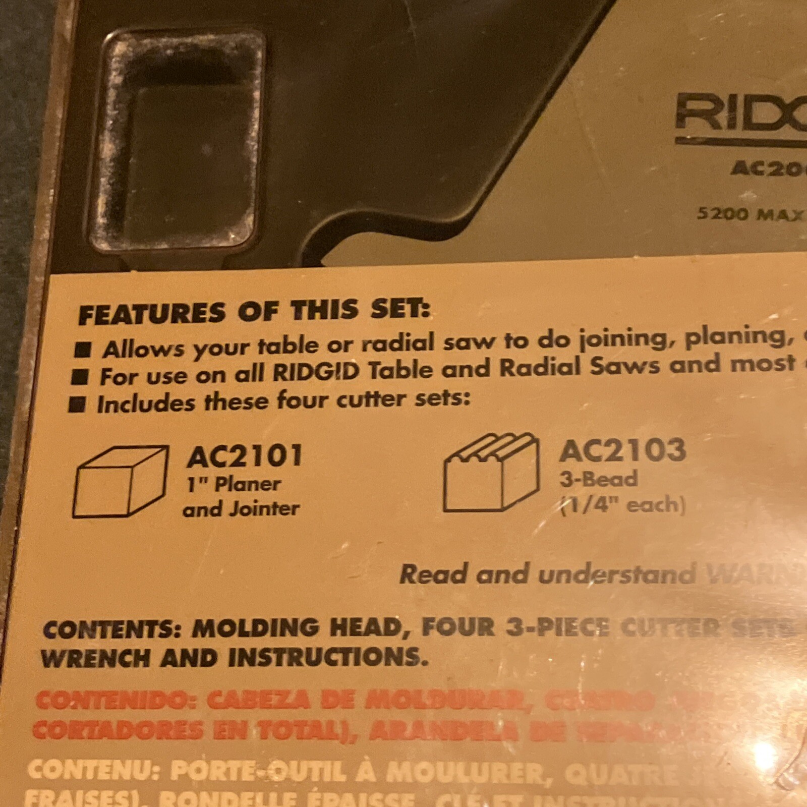 Ridgid 7" Triple Cutter Molding Head Set | eBay