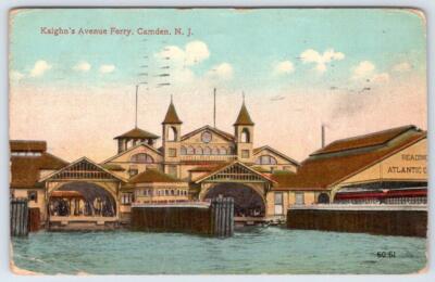 1916 KAIGHN'S AVENUE FERRY CAMDEN NEW JERSEY NJ POSTCARD TO MILFORD ...