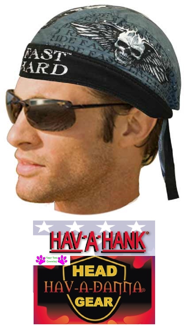 RIDE FAST LIVE HARD LINED DO DOO RAG FITTED Dorag Tied BANDANA Wings ...