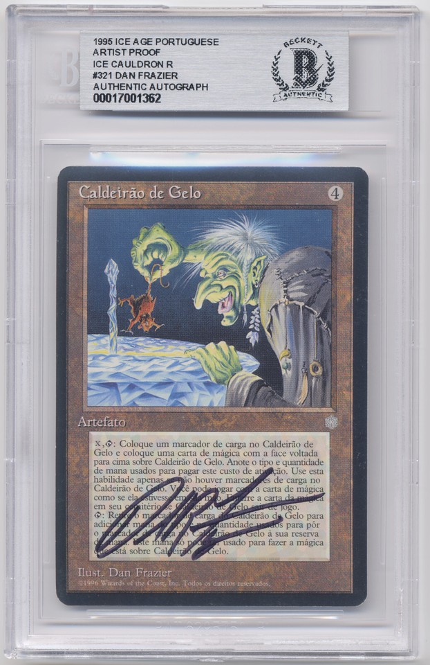 Signed Ice Cauldron Proof Mox Diamond Sketch BGS Artist Dan Frazier MTG ...