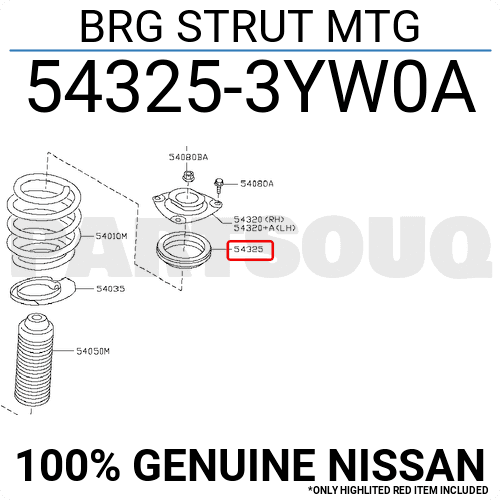 543253YW0A Genuine Nissan BRG STRUT MTG 54325-3YW0A | eBay
