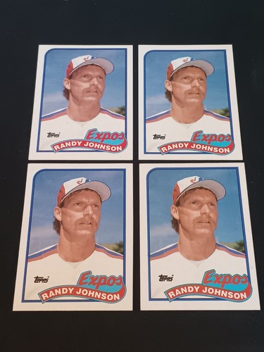 1989 TOPPS LOT(4) RANDY JOHNSON ROOKIE CARDS #647.. HOF. MONTREAL EXPOS ...