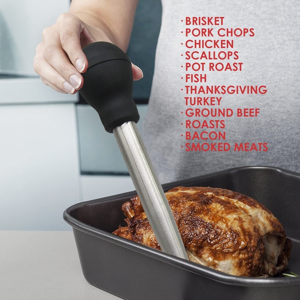 Turkey Baster and Turkey Roast Lifters, Rubber Turkey Baster with 2 ...