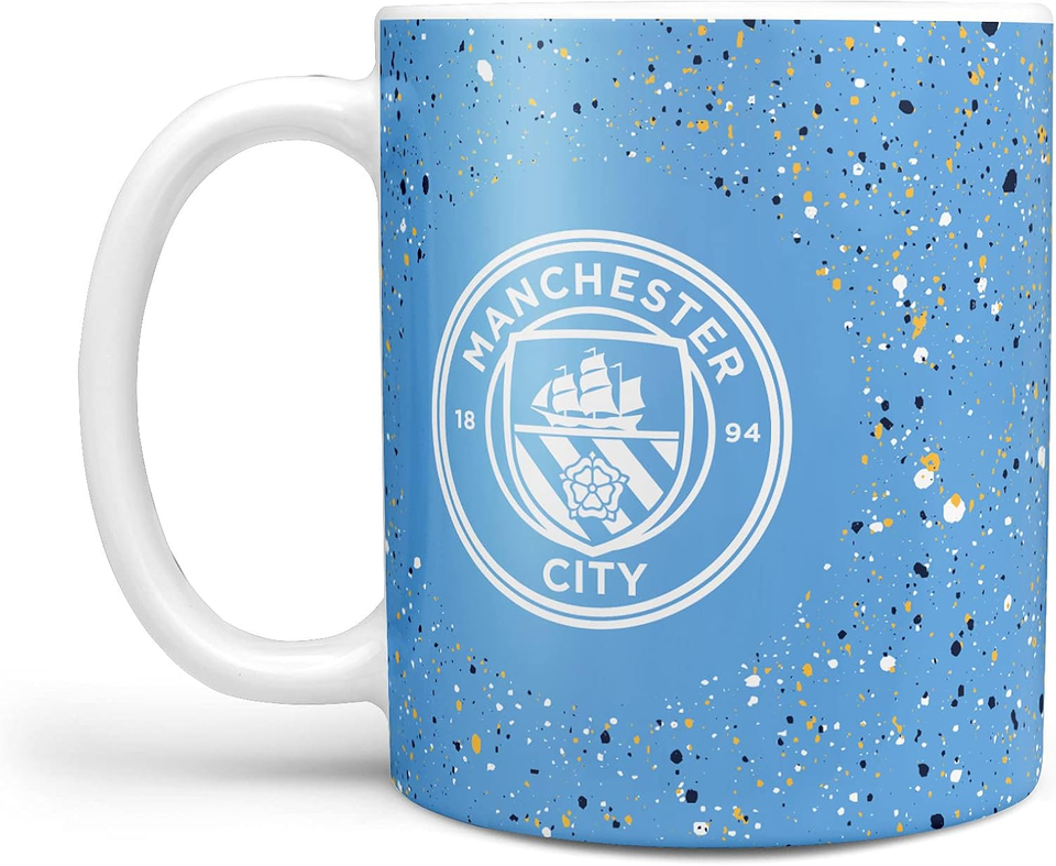 Premier League Football Manchester City Fan Paint Splatter Coffee Tea ...