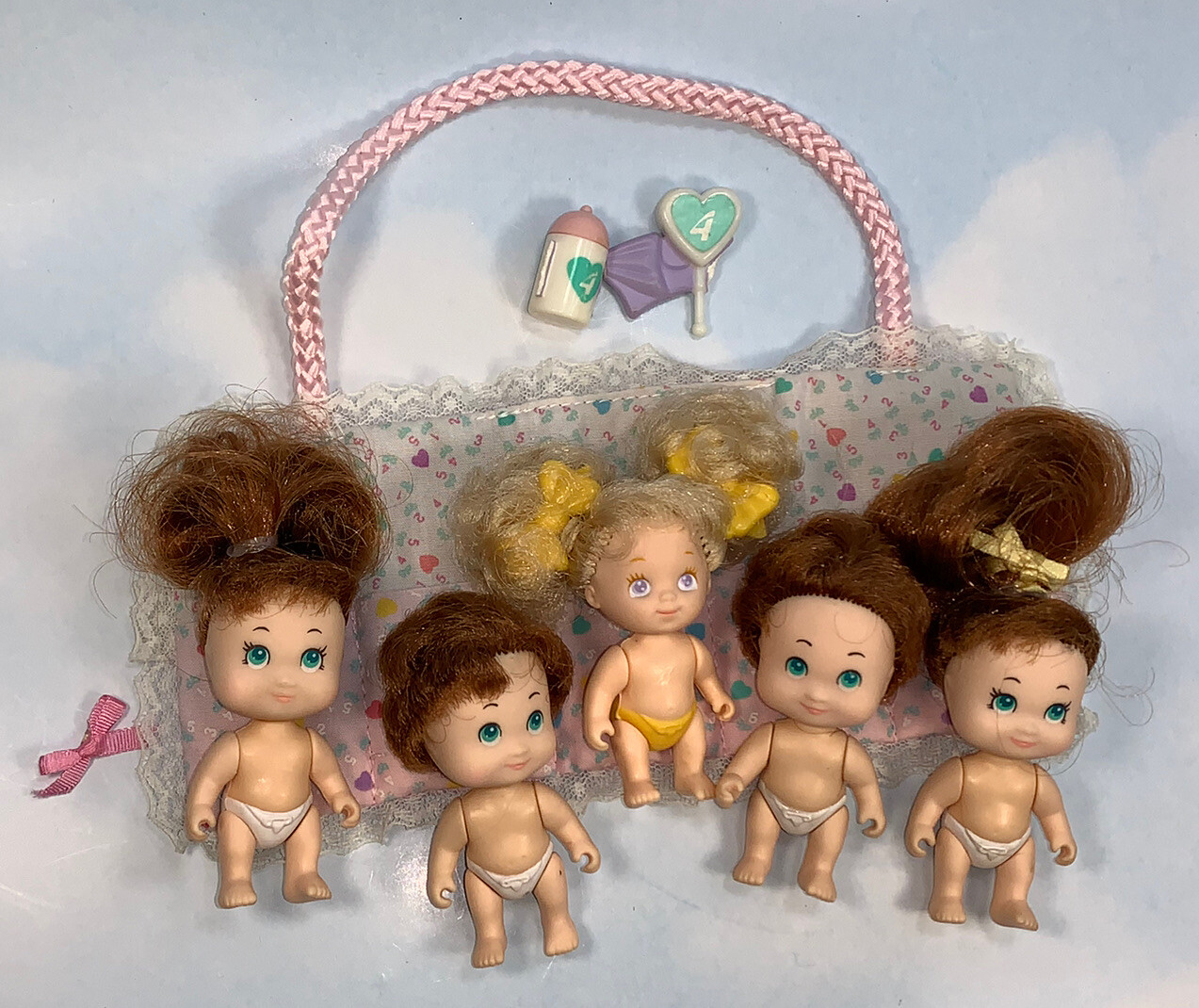 Tyco 1989 Quints Dolls: Brunette + One Blonde Pigtails | eBay