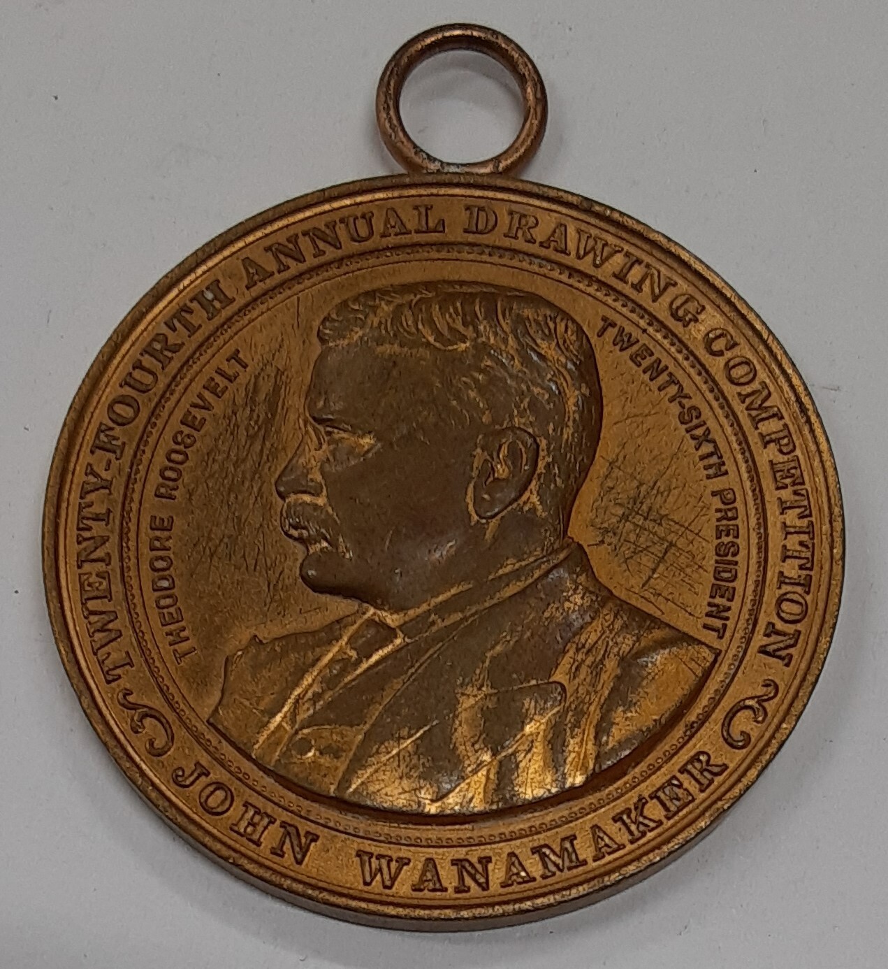 Vintage Wanamaker /T. Roosevelt, 26th President of the US - 36MM Bronze ...