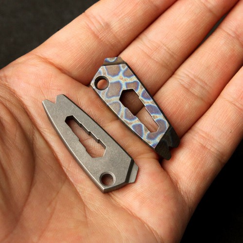 EDC Mini TC4 Titanium Crowbar Pry Bar Underreach Tool Key Keychain ...