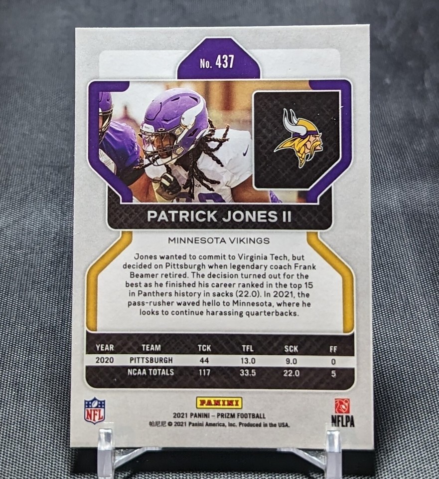 Patrick Jones II Rookie RC 2021 Panini Prizm Football Card 437 Minnesota Vikings | eBay