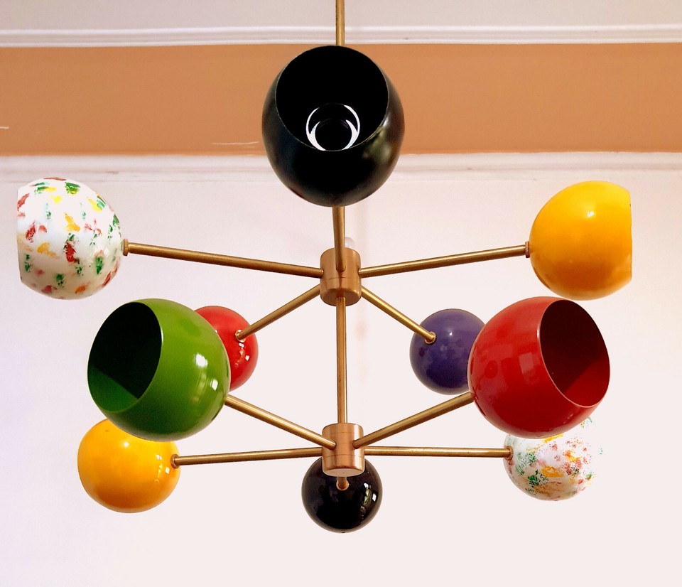 Modern Sputnik Chandelier 10 Arm Eyeball Shade Double Pinwheel Pendant ...