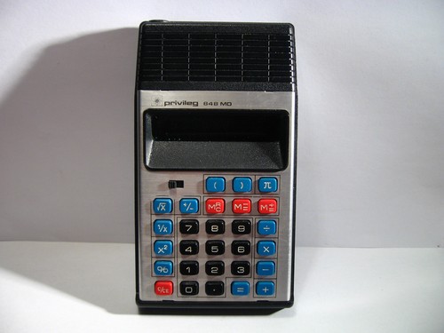 Vintage Pocket Calculator Privileg 848 MD Leather case #86.V | eBay