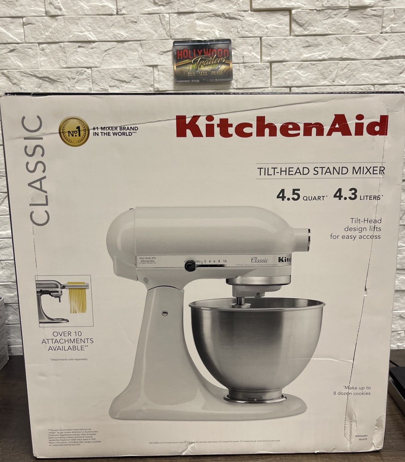 KitchenAid K45SSWH Classic White 4.5-Quart Tilt-Head Stand Mixer NEW ...