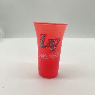 Las Vegas Pink/Orange Glittered Lettering Shot Glass | eBay