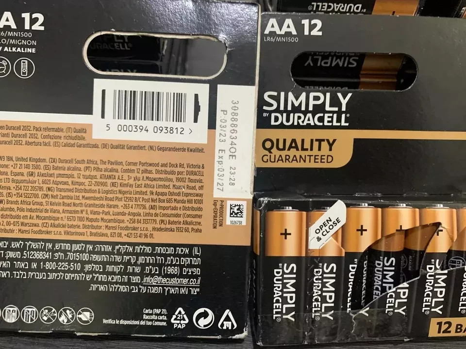 Duracell AA AAA Batteries Simply Alkaline Long Lasting LR03, LR6 Far ...